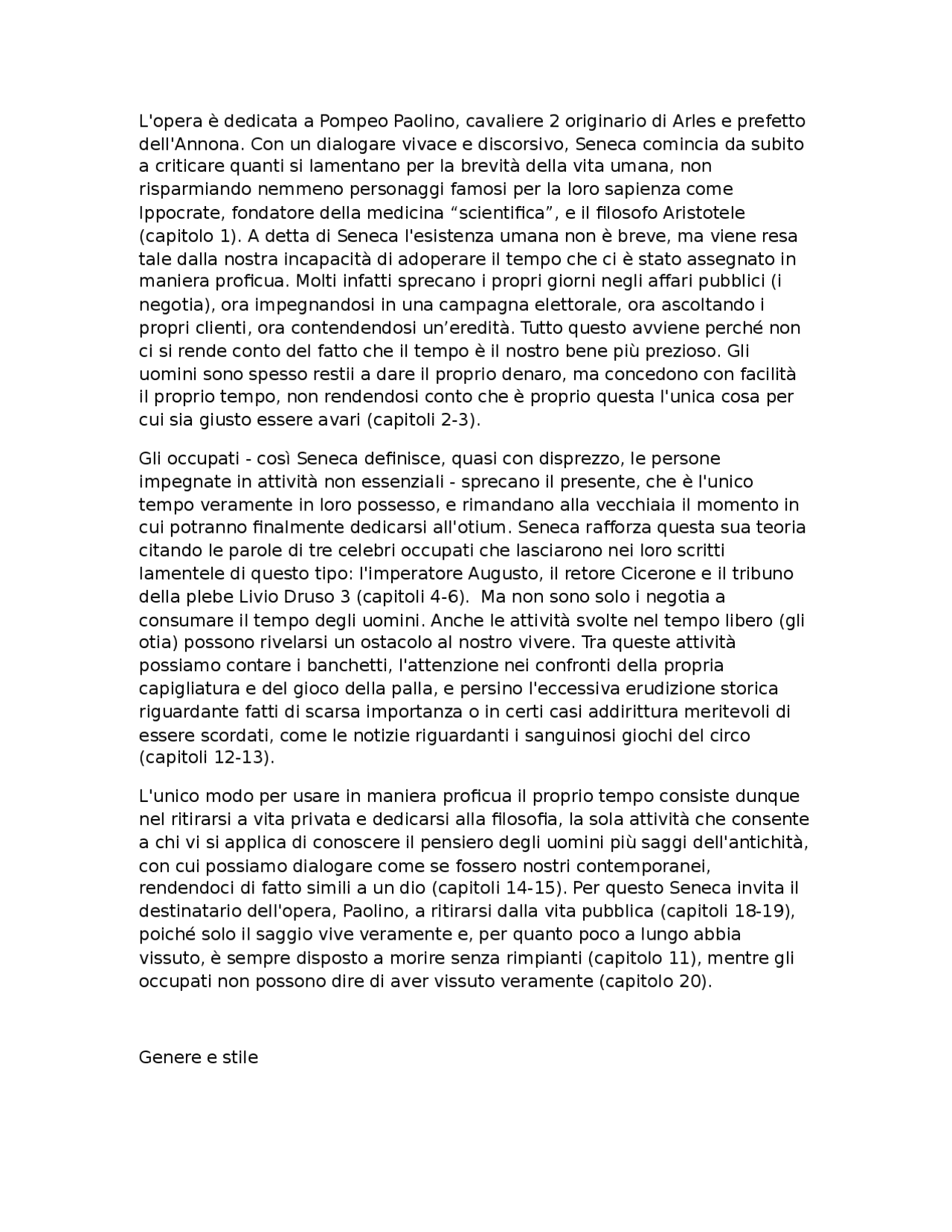 Seneca Riaasunto Libro Docsity