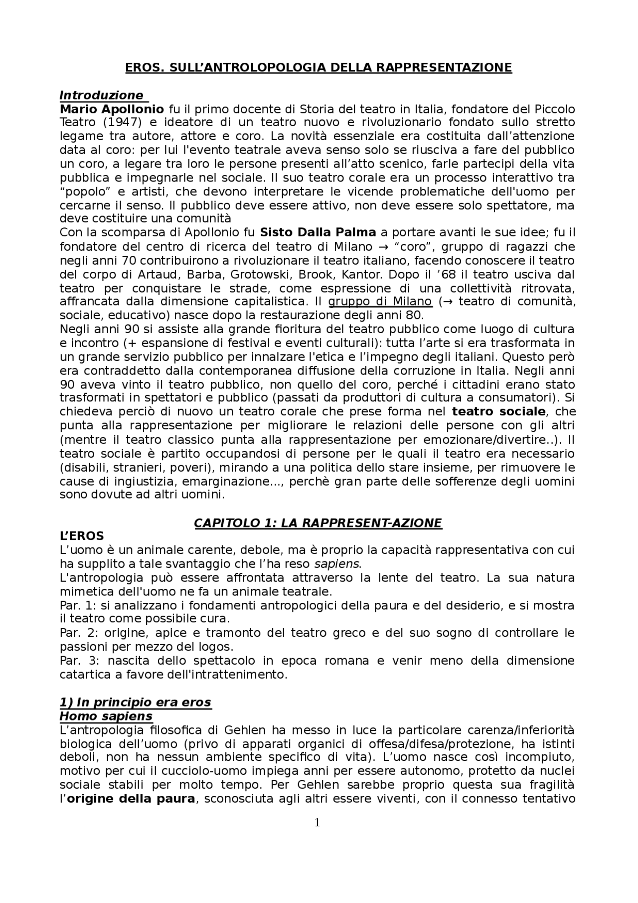 Riassunto Eros Bernardi Docsity