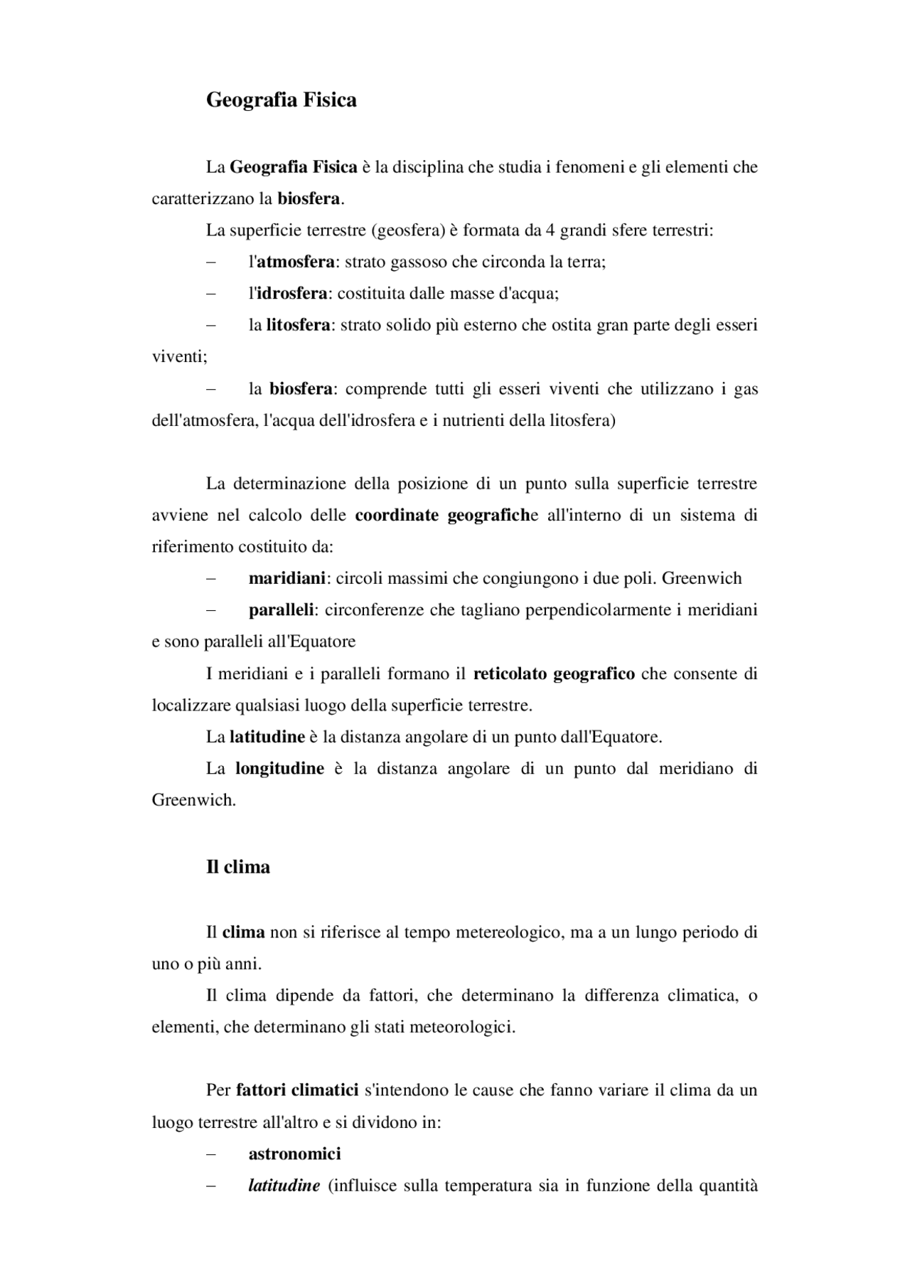 Riassunto Di Geografia Docsity