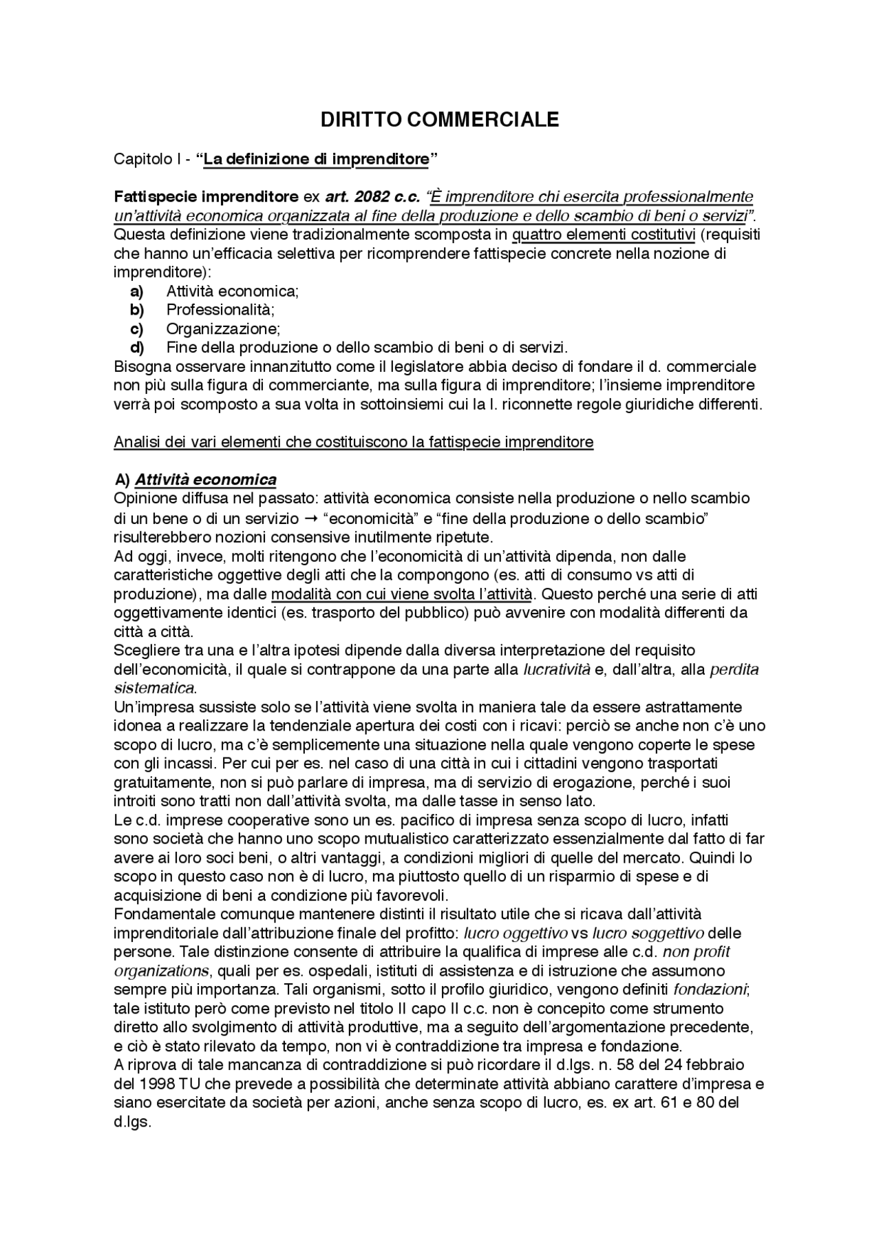 Appunti Di Diritto Commerciale Denozza Docsity