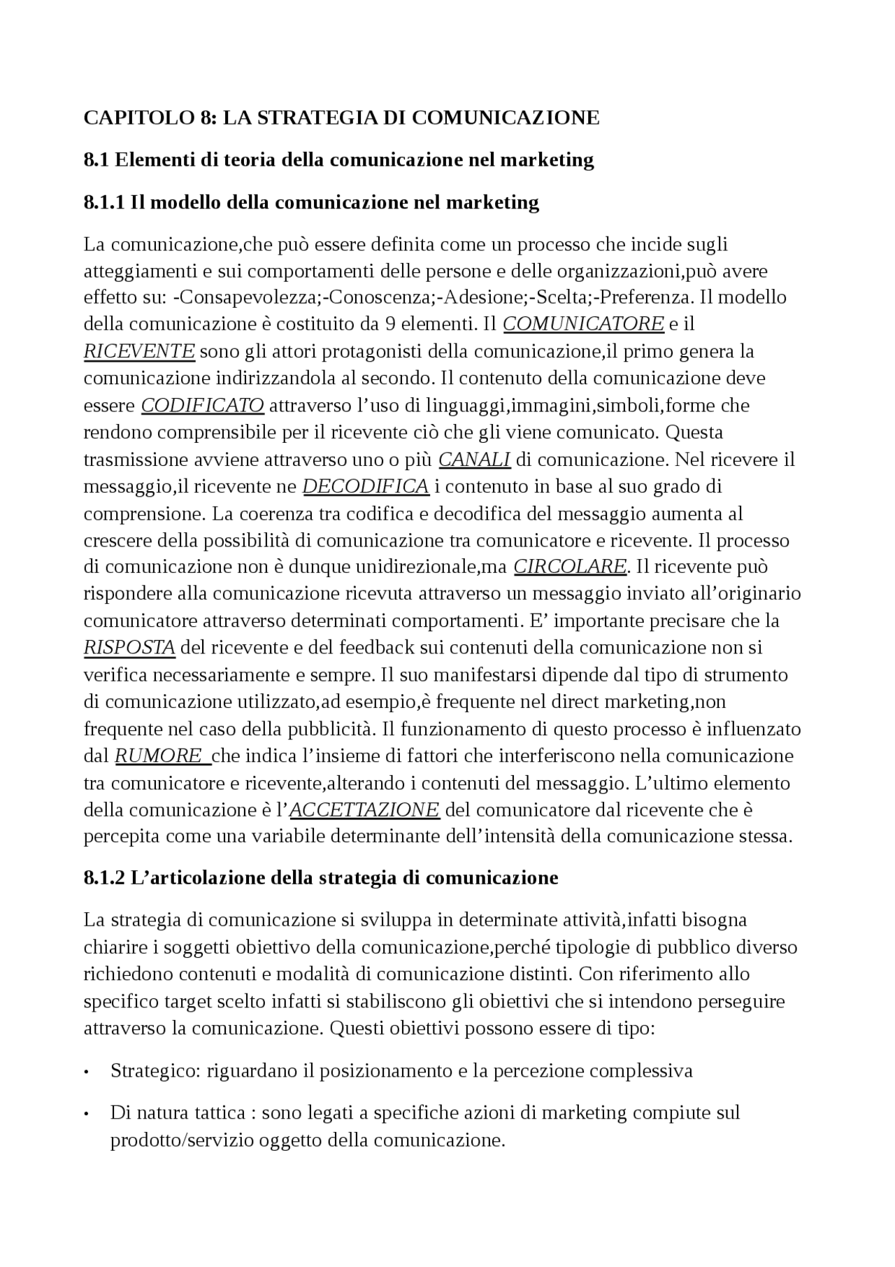 Marketing Strategie Di Marketing Docsity