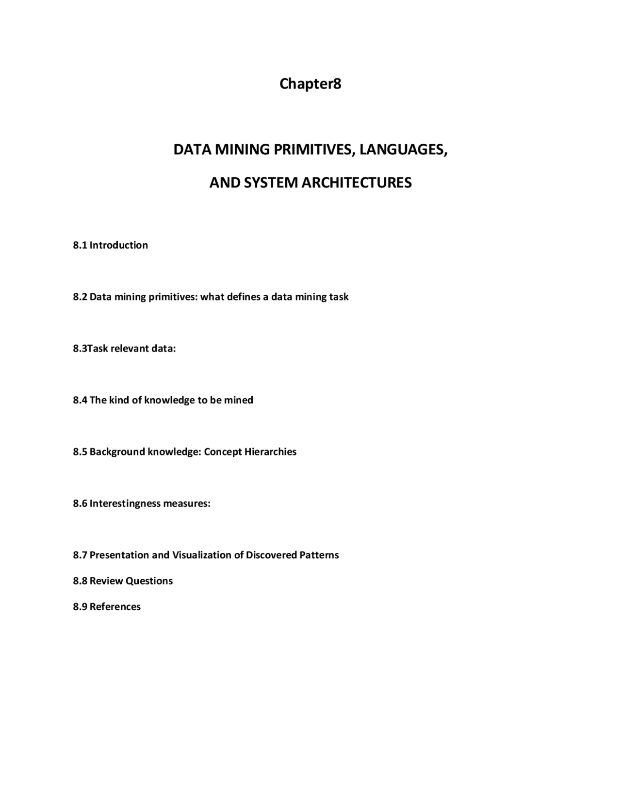 Data Mining Primitives Exams Data Mining Docsity