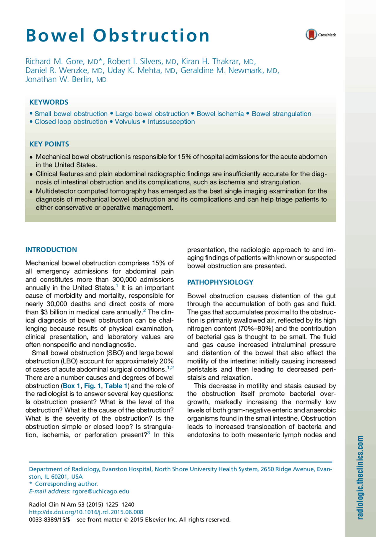 Acute Bowel Obstruction - Docsity