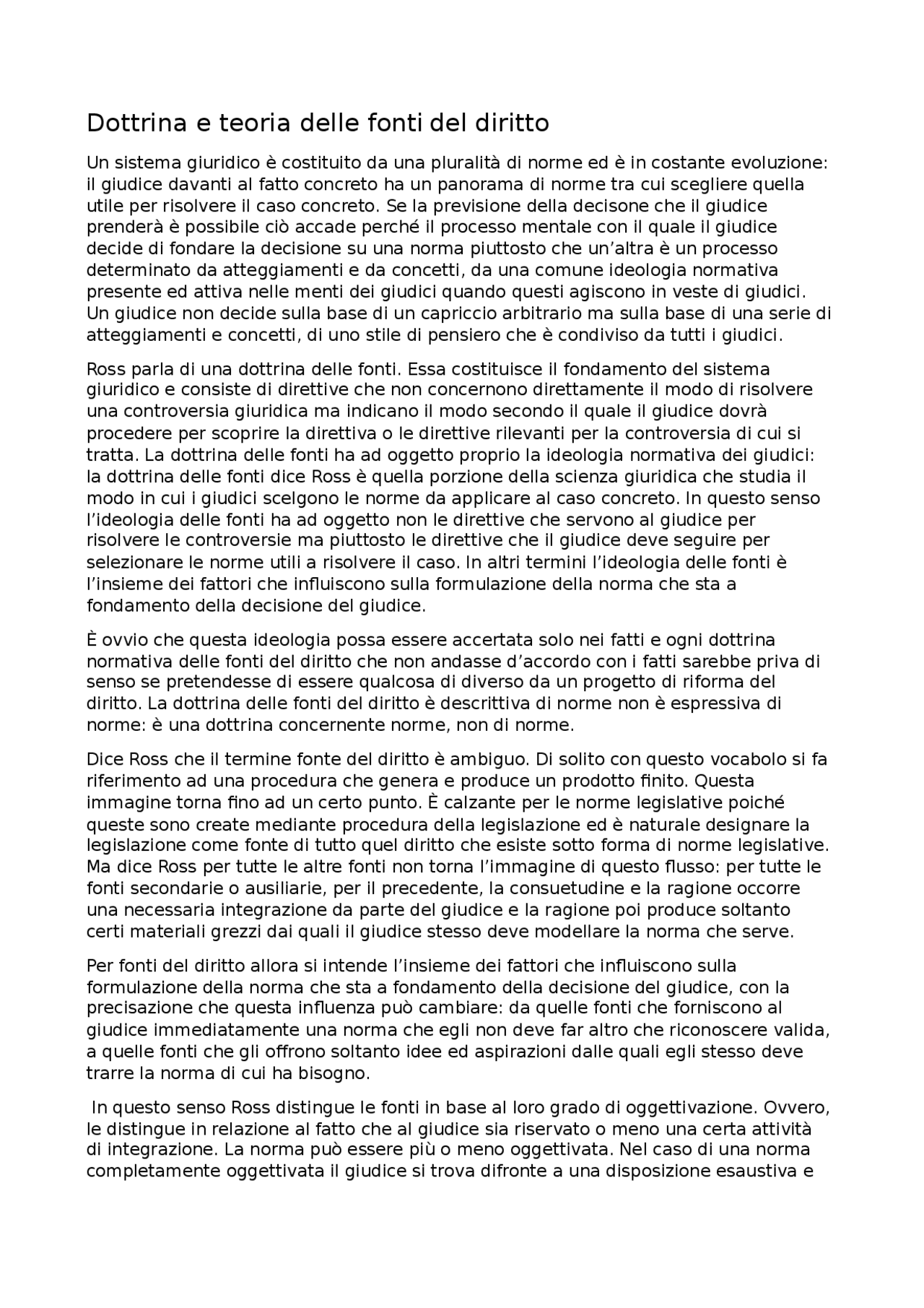 Riassunto Diritto E Giustizia Di Alf Ross Capitoli 4 5 Docsity