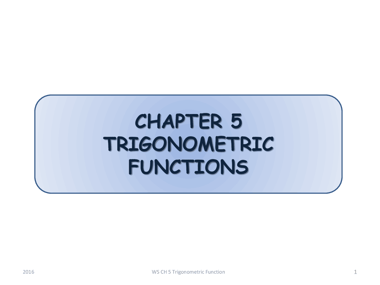 Trigonometric Functions Docsity
