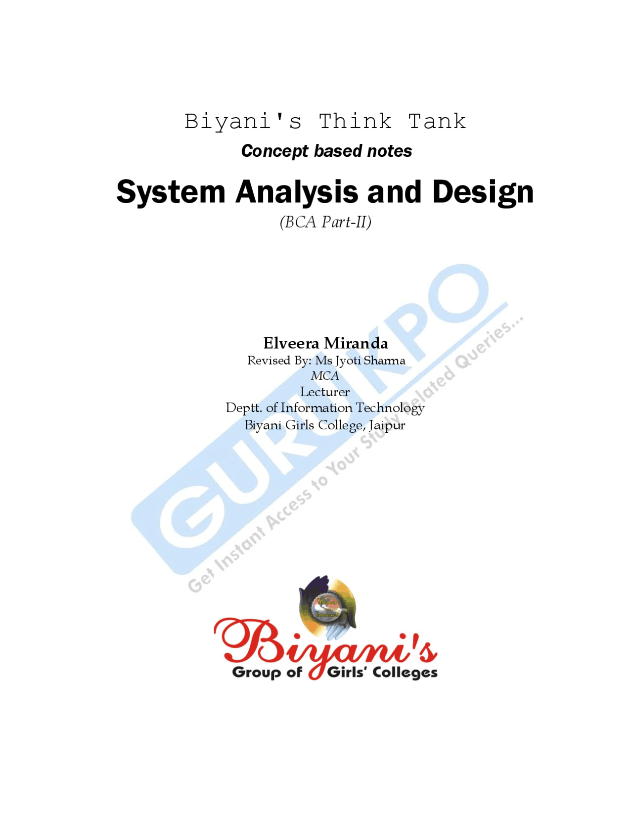 System analysis and design - Docsity