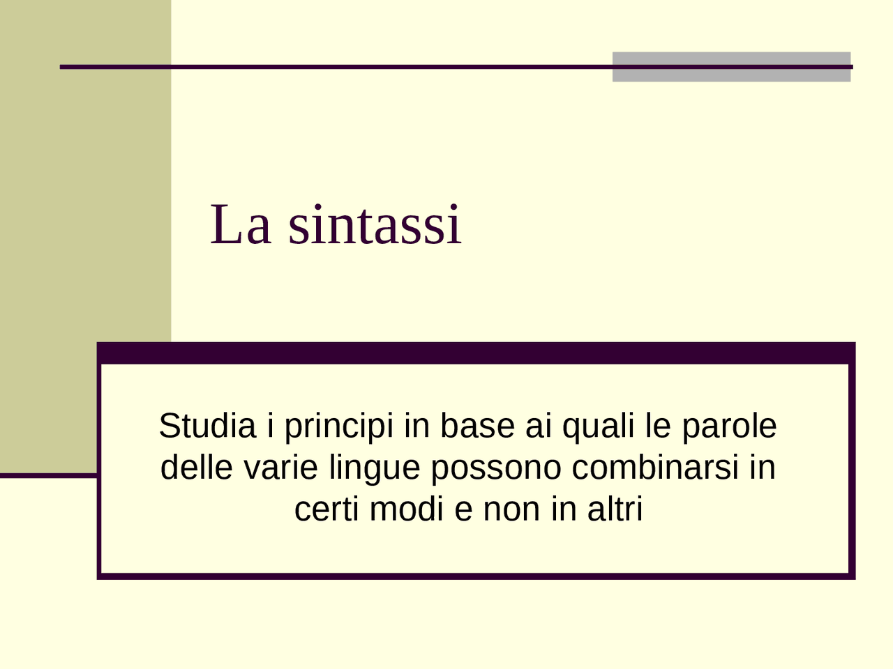 Sintassi Linguistica Generale Docsity