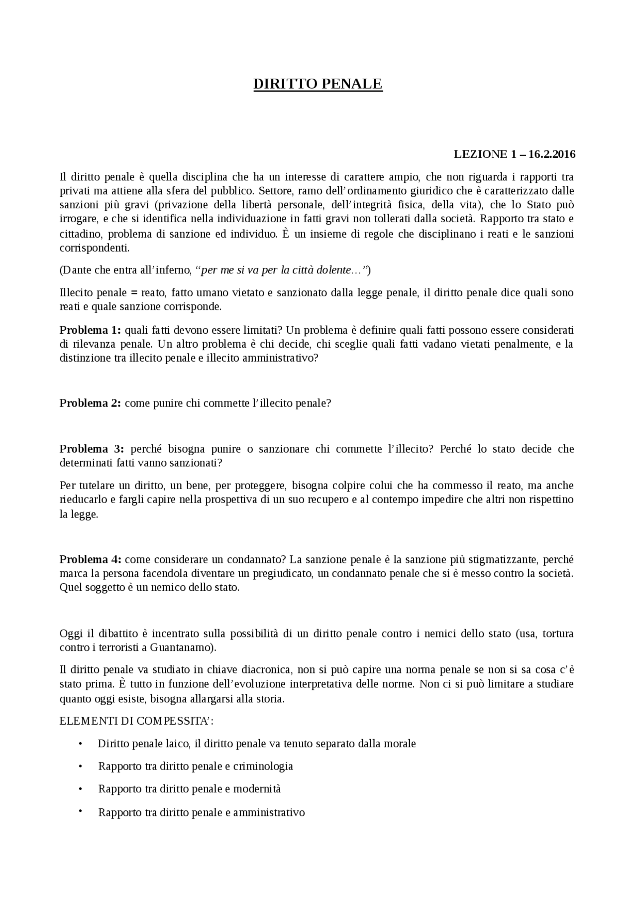 Appunti Diritto Penale Parte Generale Docsity