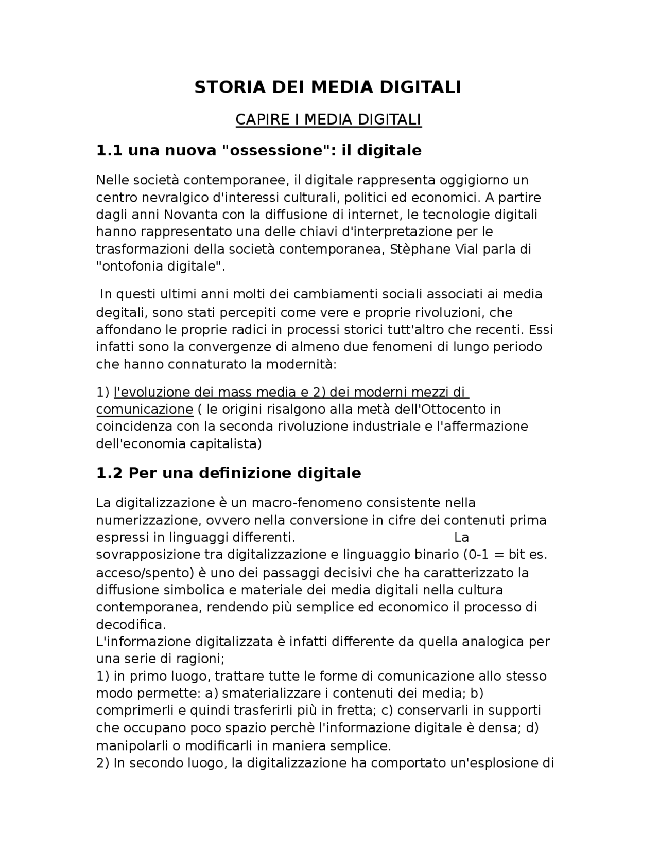 Storia Dei Media Digitali Docsity
