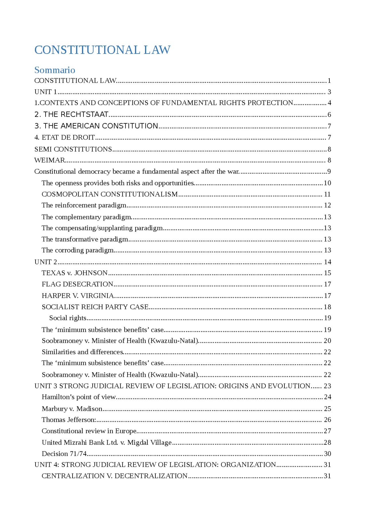 Constitutional Law Dani Unitn Docsity