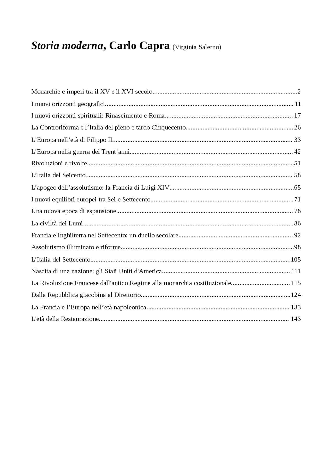 Storia Moderna, Carlo Capra - Docsity