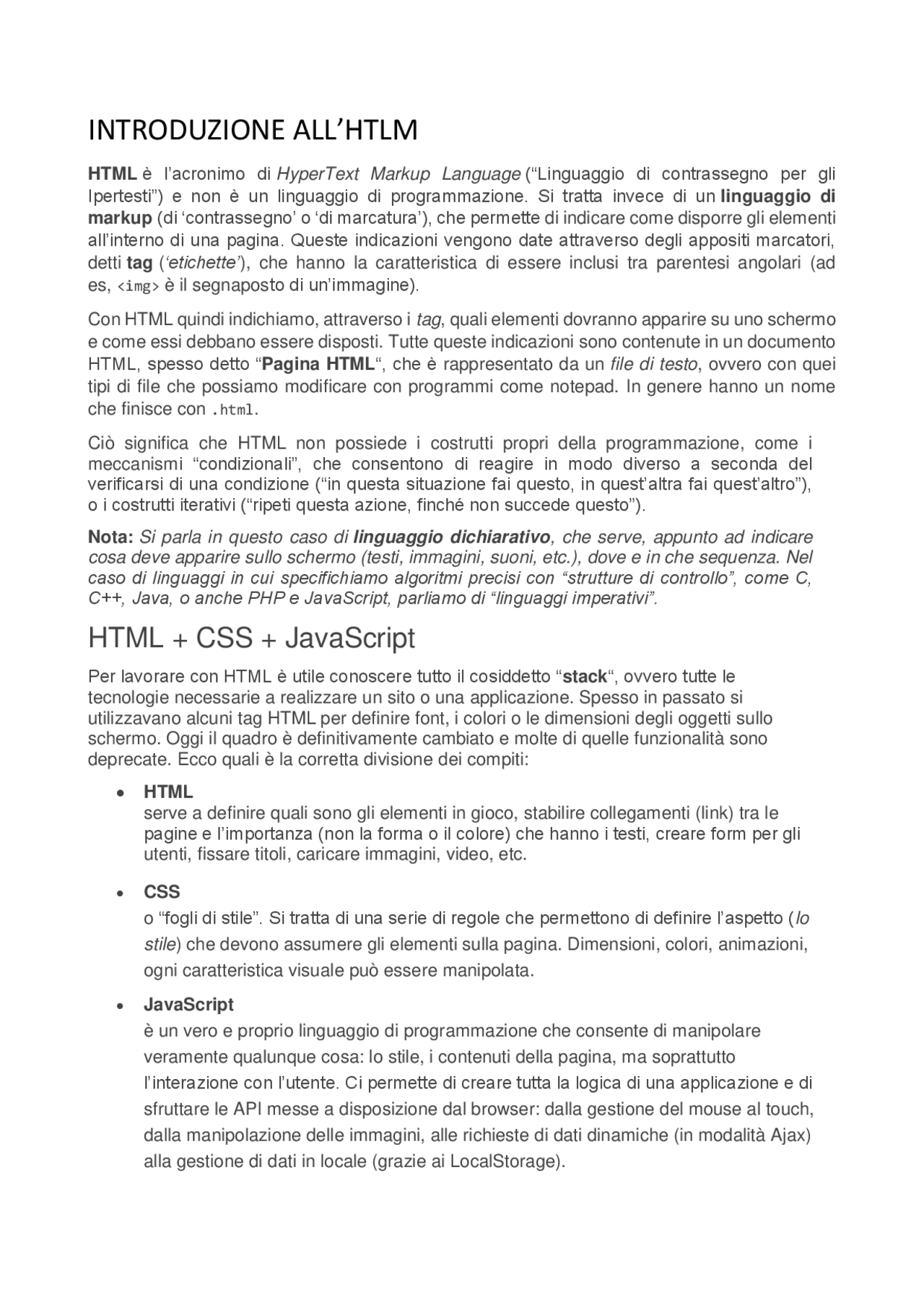 Guida Alluso Di Html E Css Docsity