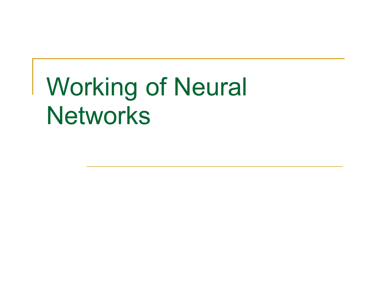 Neural Networks and Its Applications - Docsity