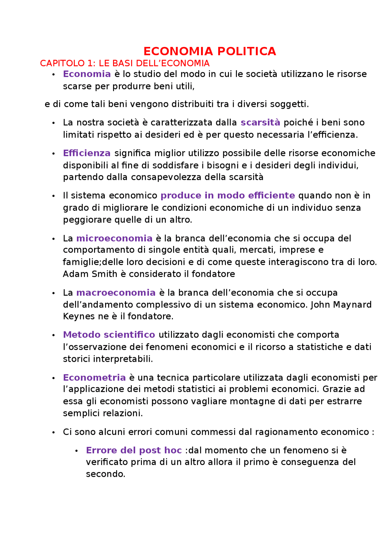 Economia politica samuelson - Docsity