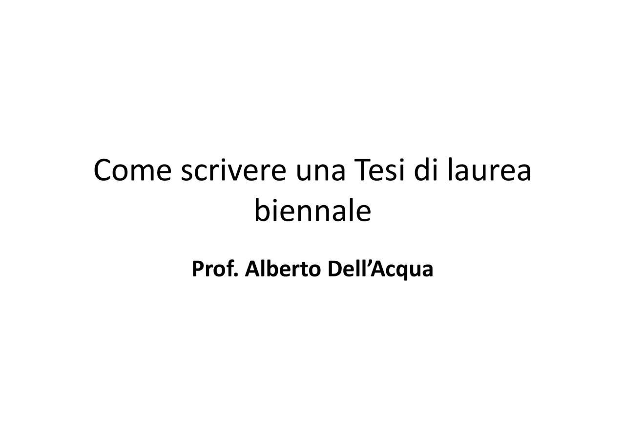 Come Scrivere Una Tesi Di Laurea Docsity