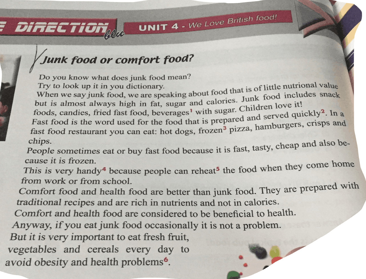 Il junk food inglese cibo spazzatura | Prove d'esame di Inglese | Docsity