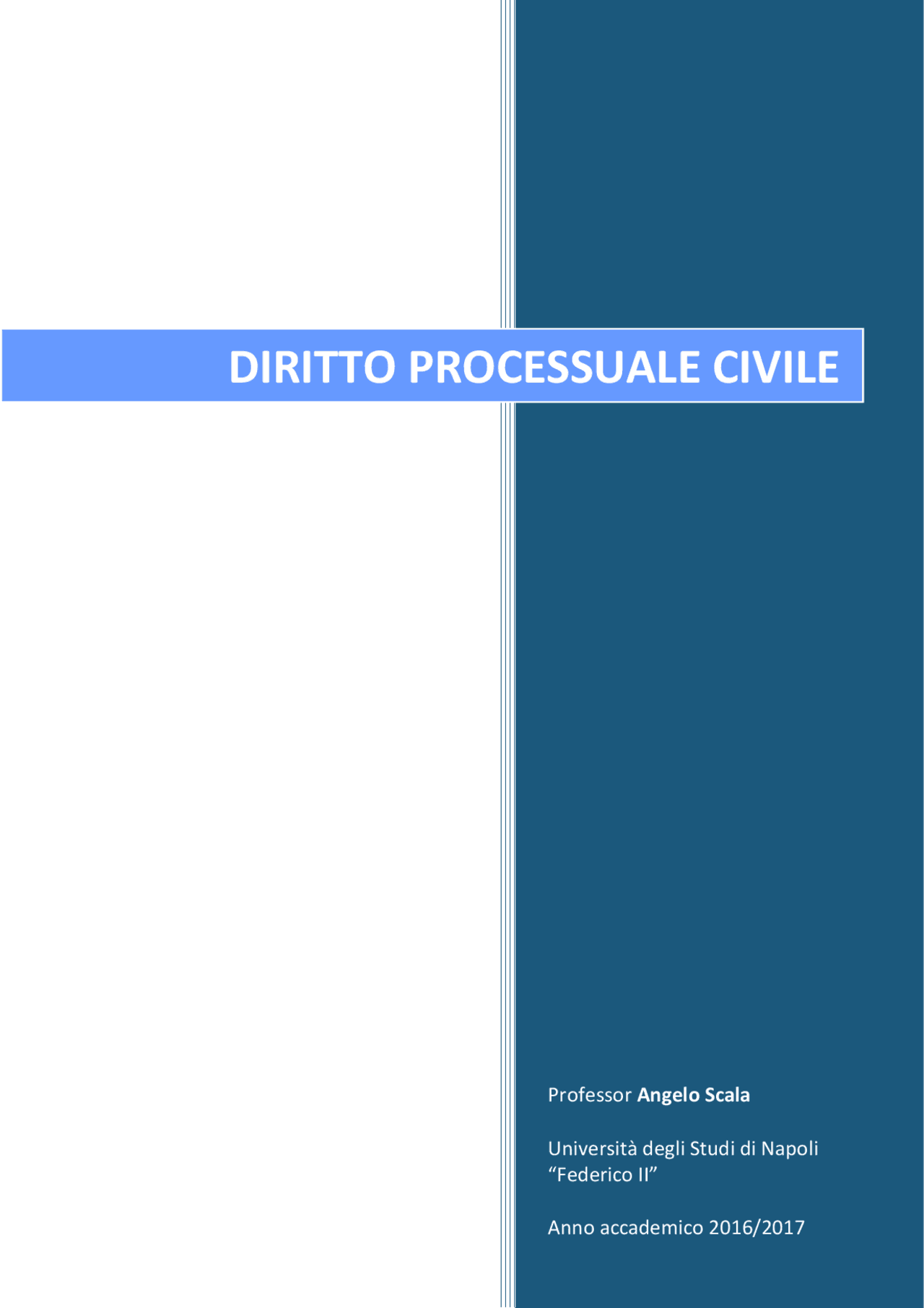 Diritto Processuale Civile I Prof Scala Appunti Di Diritto