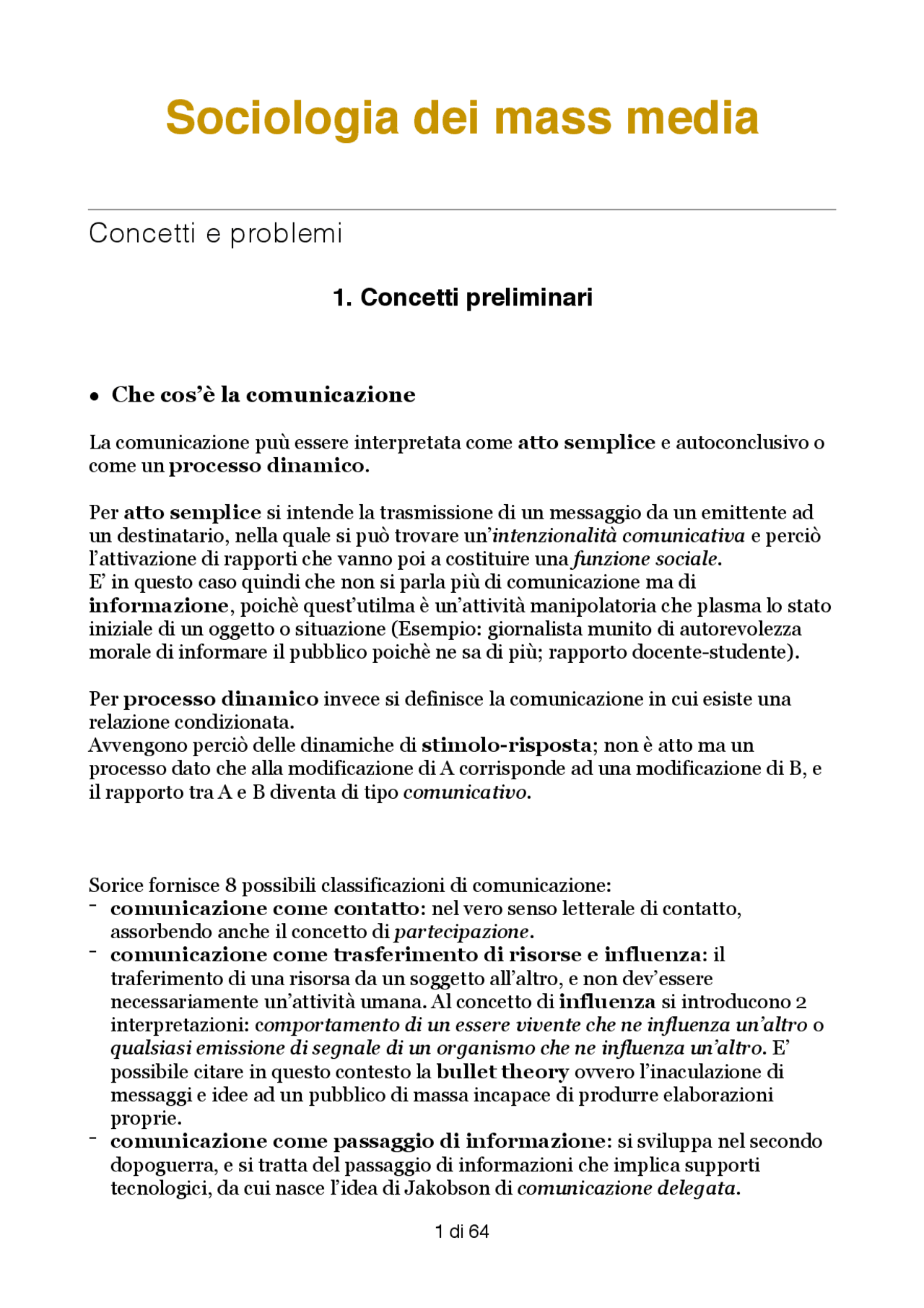 Sociologia dei mass media - Michele Sorice | Sintesi del corso di ...