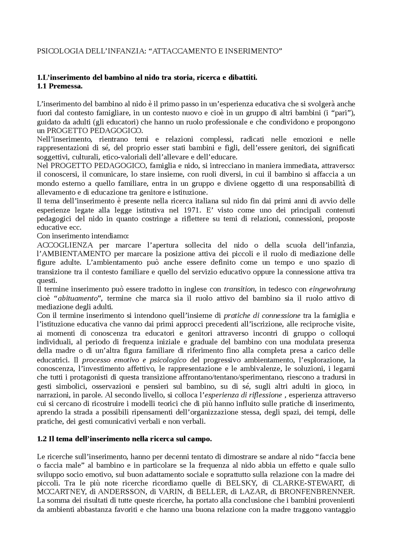 Inserimento e attaccamento - Susanna Mantovani, Laura Saitta, Chiara ...