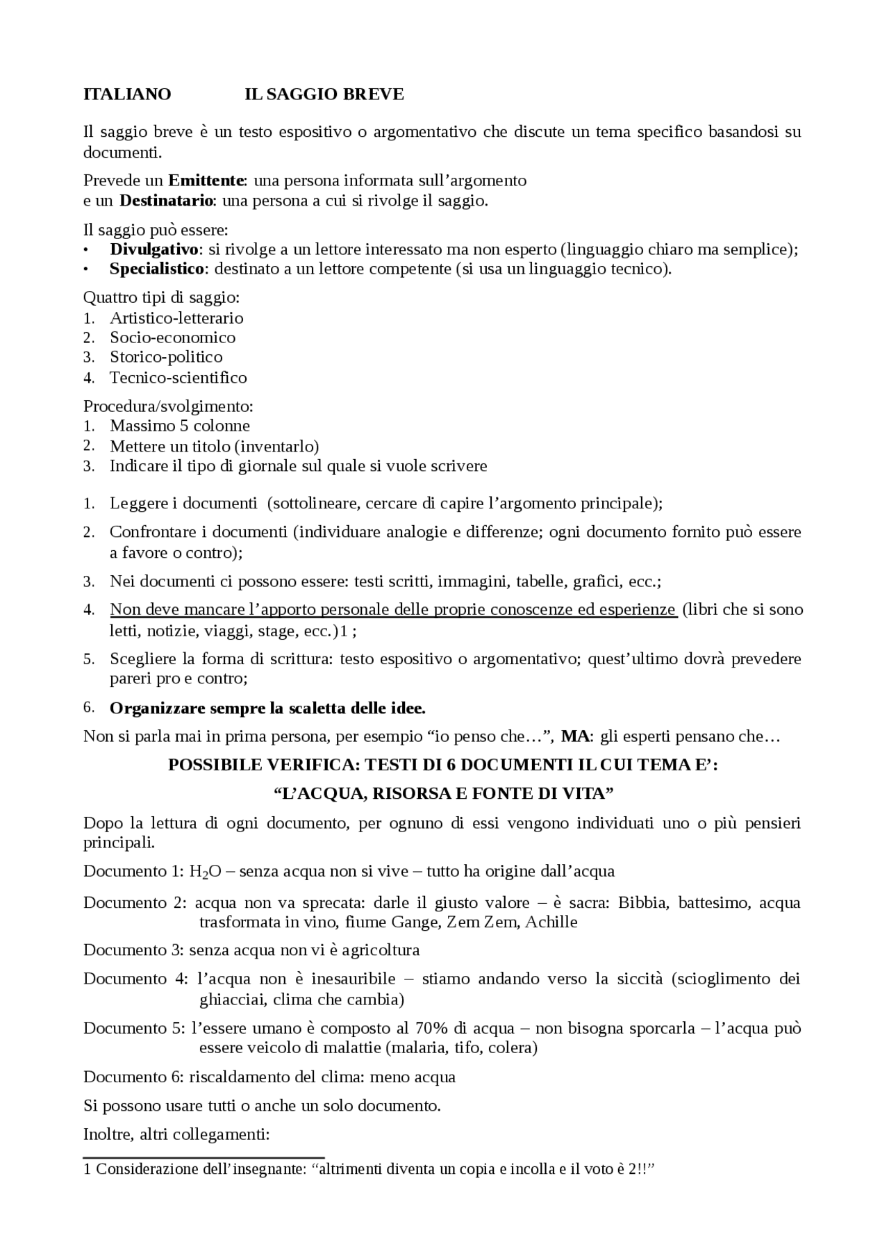 Saggio Breve Come Redigere Un Buon Saggio Breve Docsity