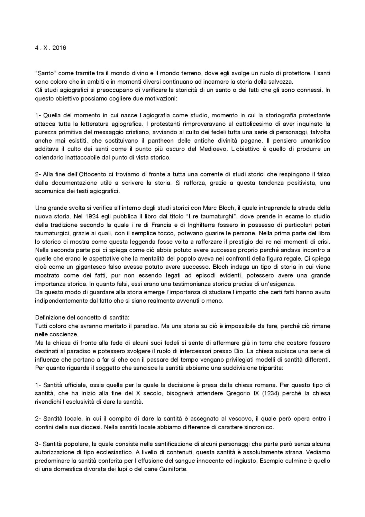 Appunti Corso Di Agiografia Primo Modulo Docsity