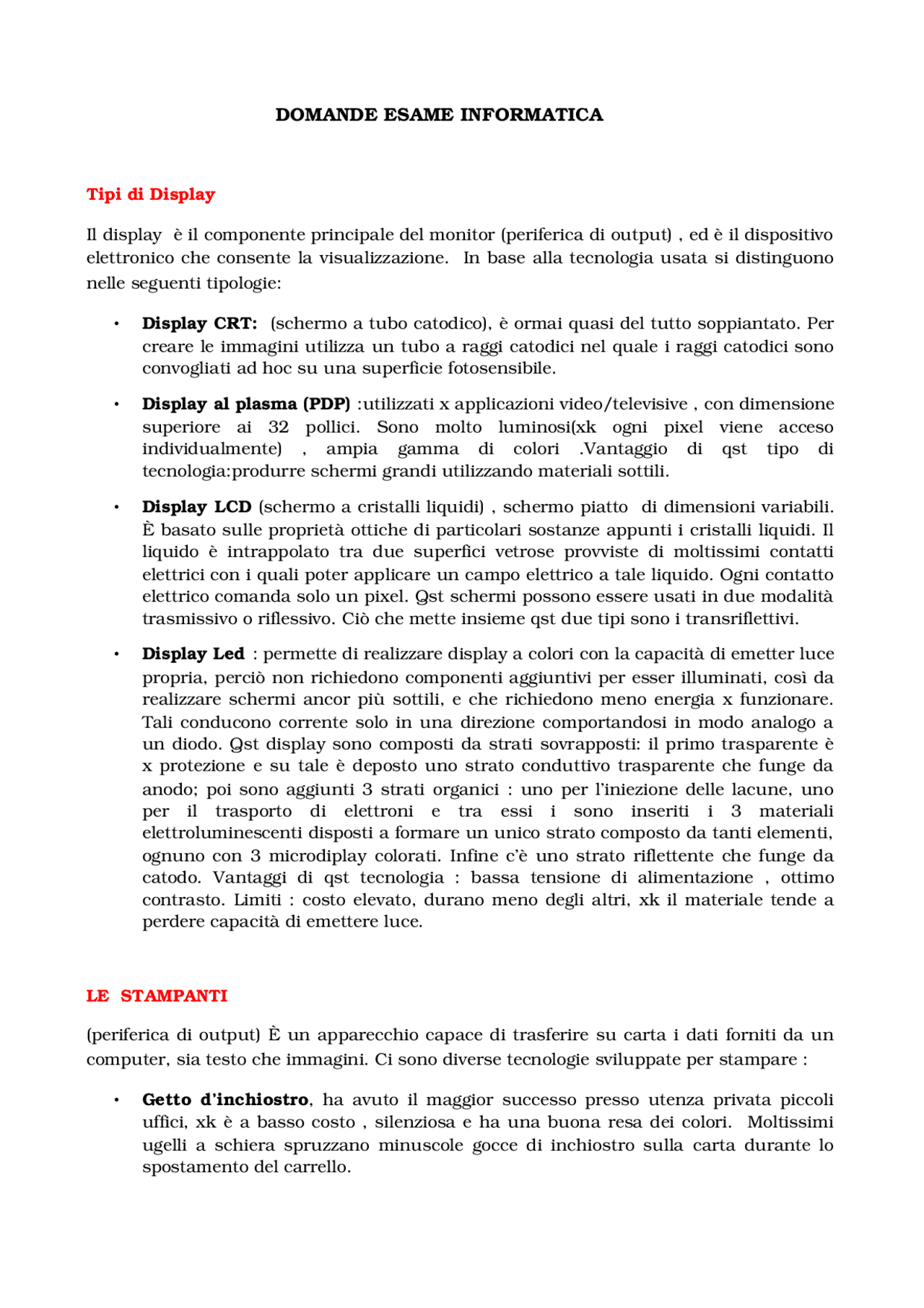 Risposte Fondamenti Di Informatica Docsity