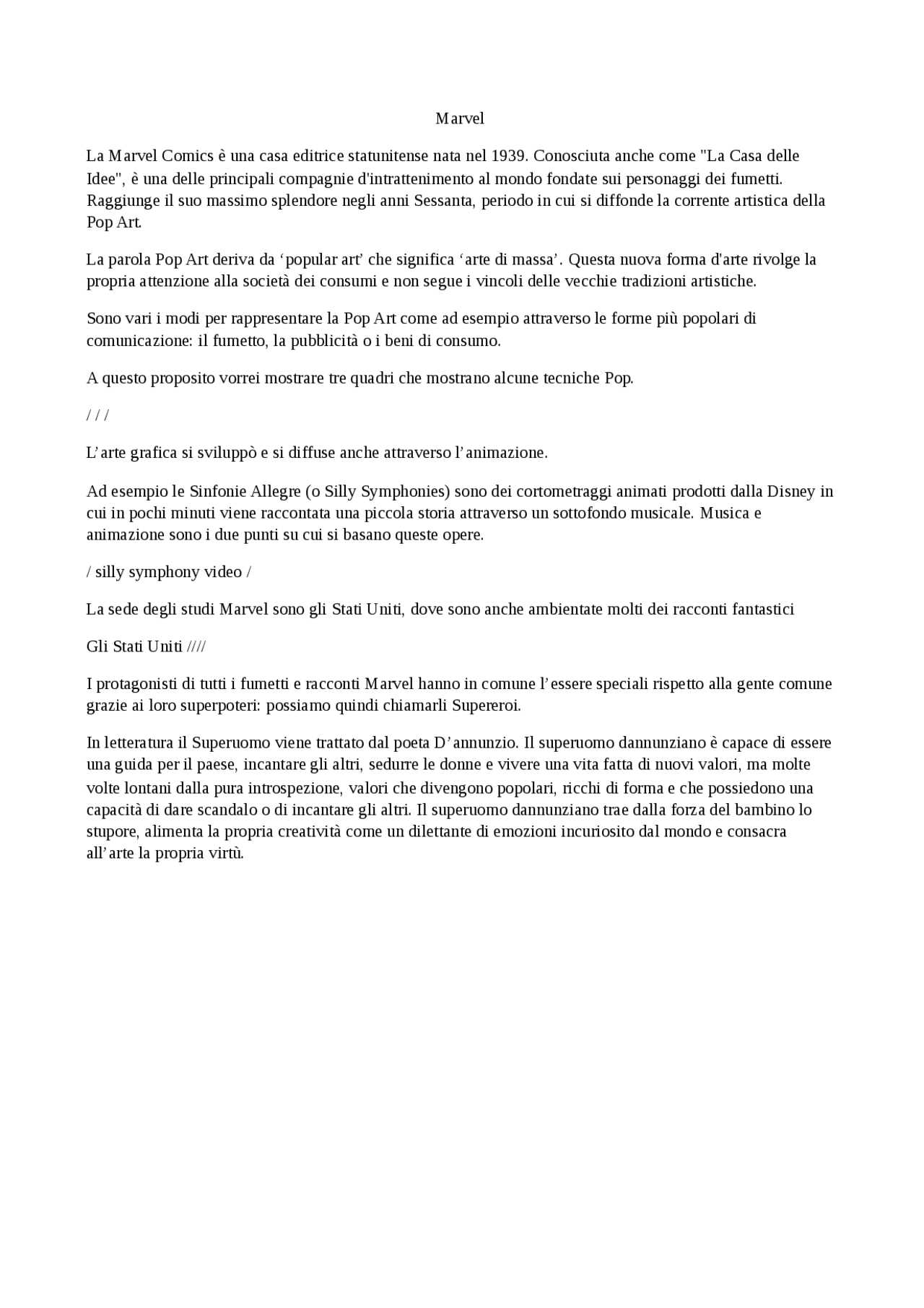 Tesina Marvel per terza media o quinto liceo - Docsity Tesina Marvel per terza media o quinto liceo - Docsity