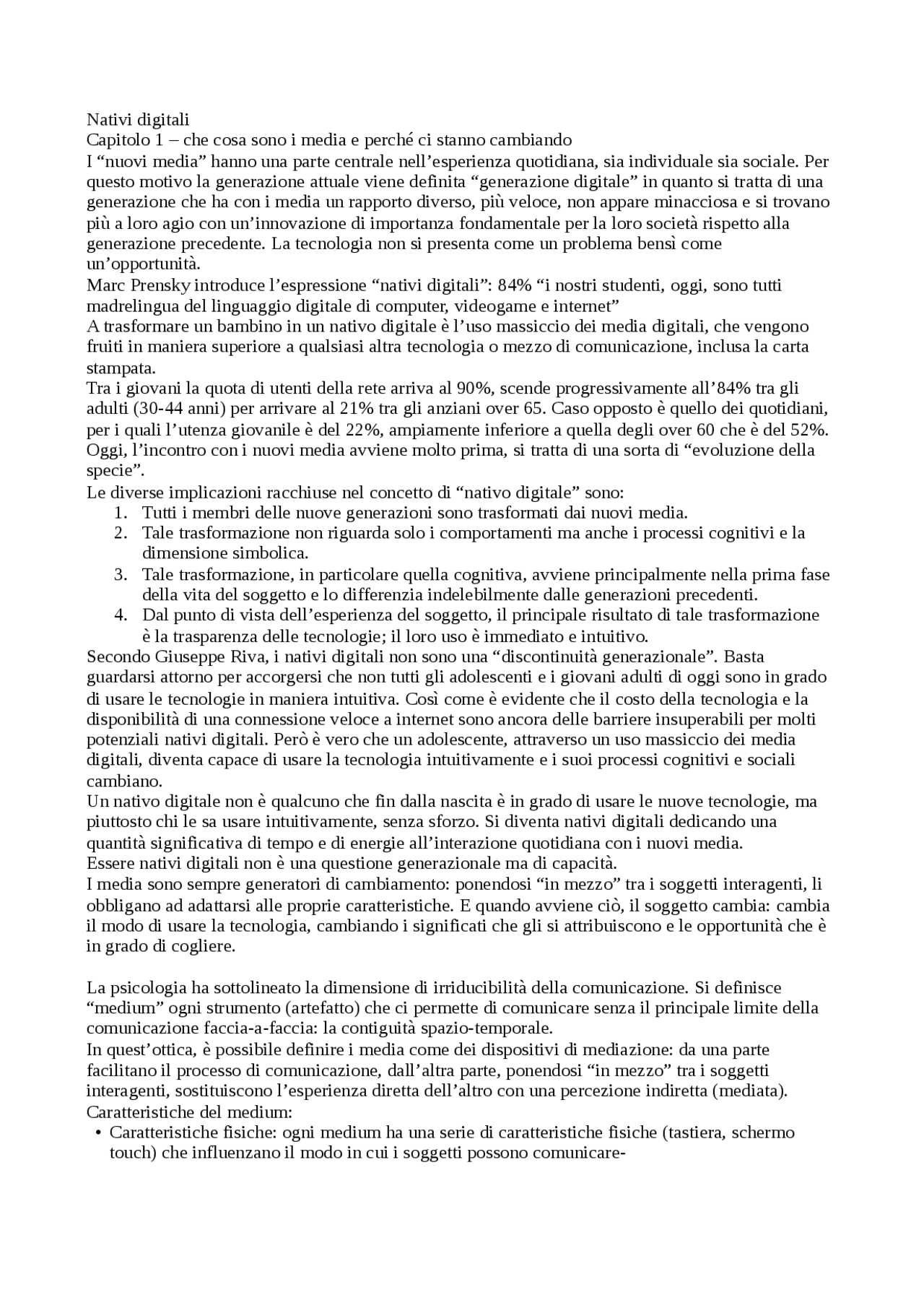 Nativi Digitali Giuseppe Riva Docsity