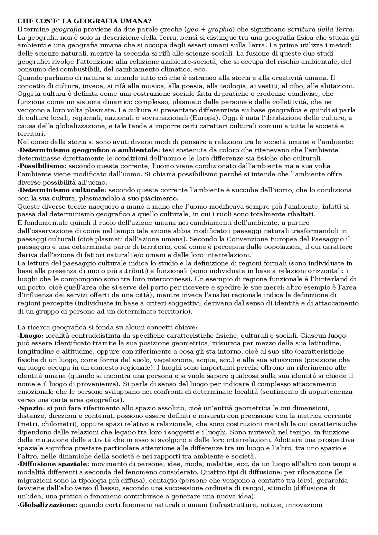 Geografia Umana Un Approccio Visuale Fino Al Cap 7 Docsity