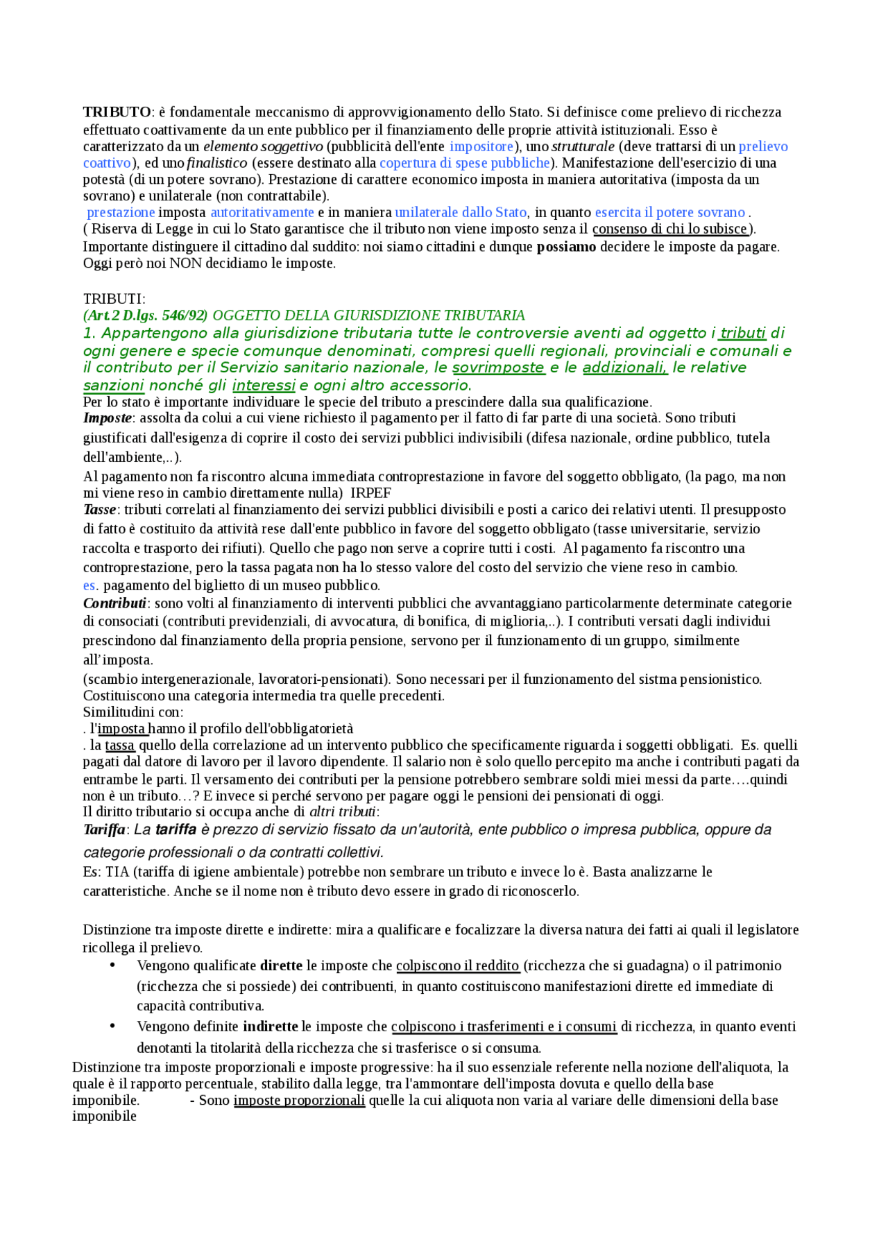 Appunti Diritto Tributario Docsity