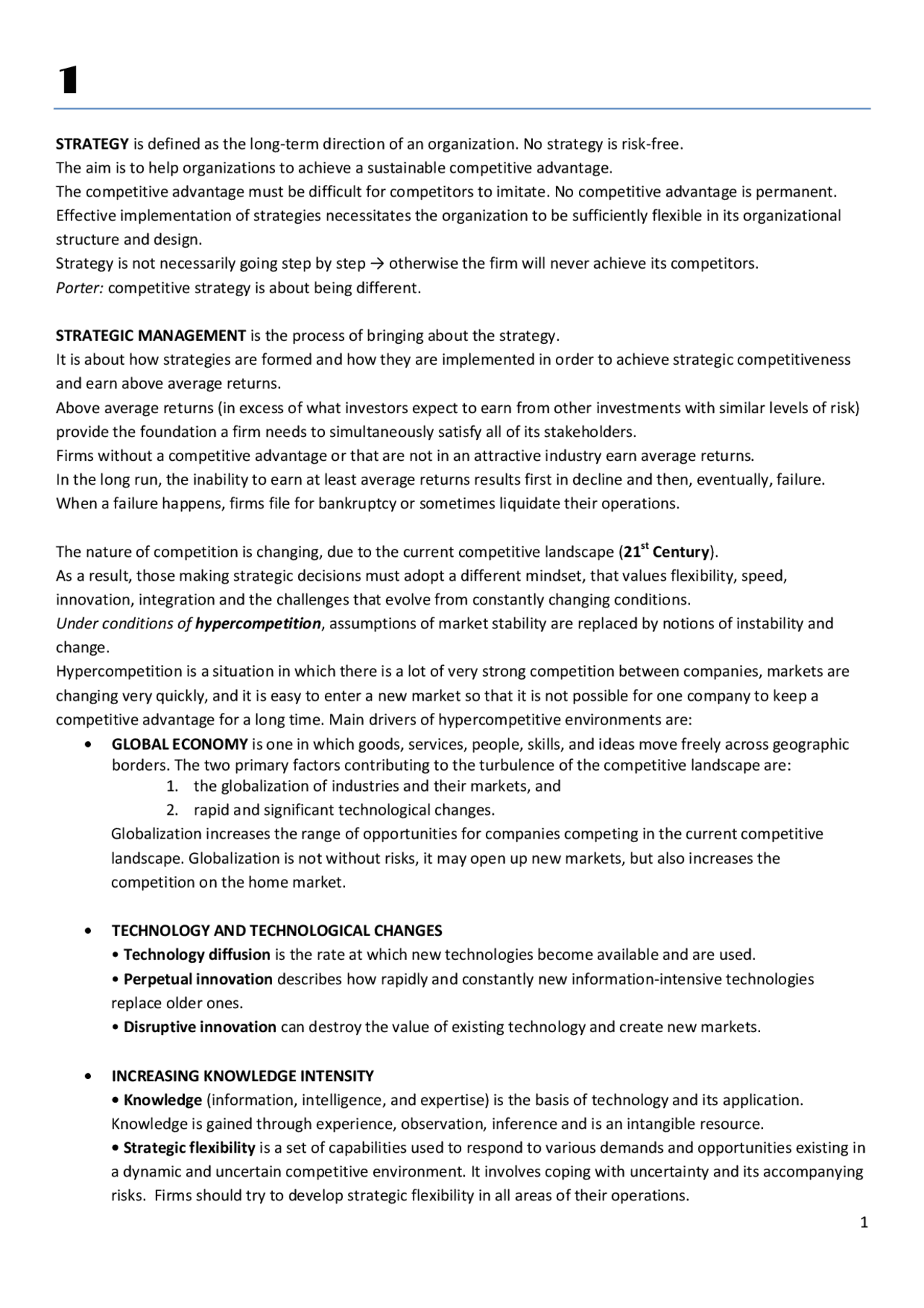 Strategic Management Docsity