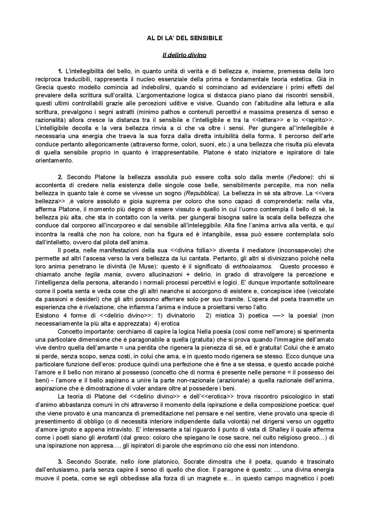 Appunti Sulle Forme Del Bello Di Remo Bodei Docsity