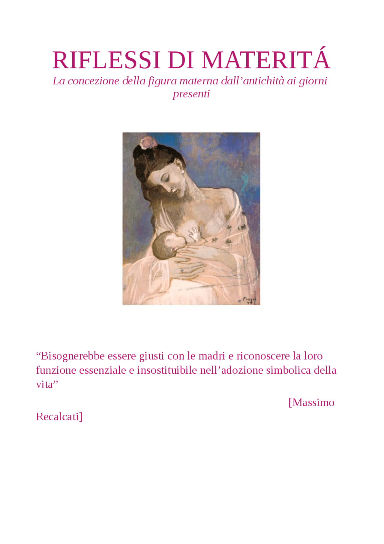 Tesina Sulla Maternità Docsity