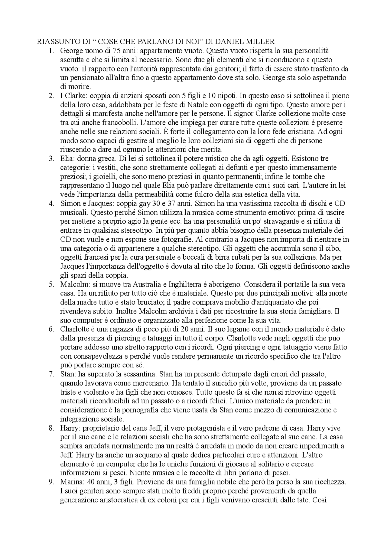 Cose Che Parlano Di Noi Docsity