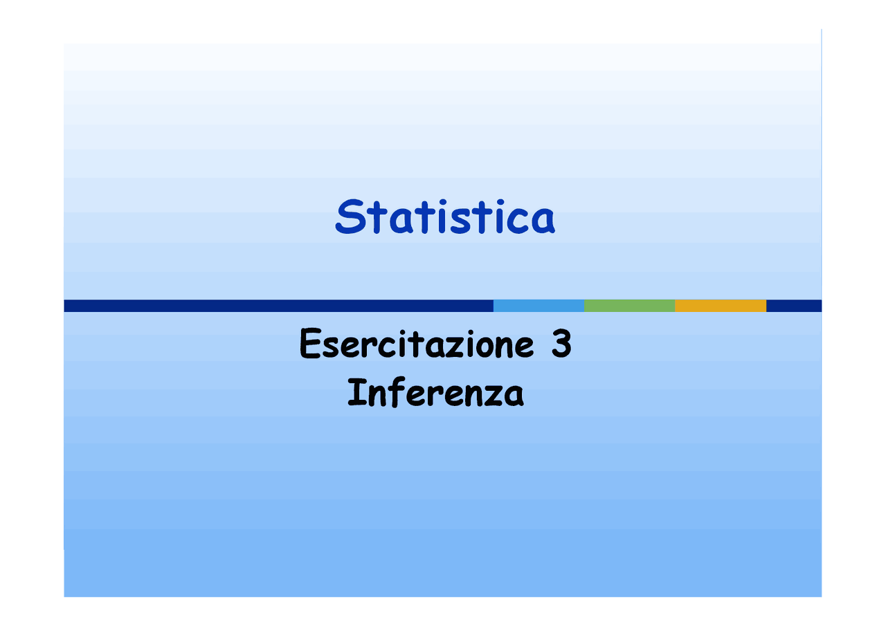 Esercizi Svolti Per Statistica Docsity
