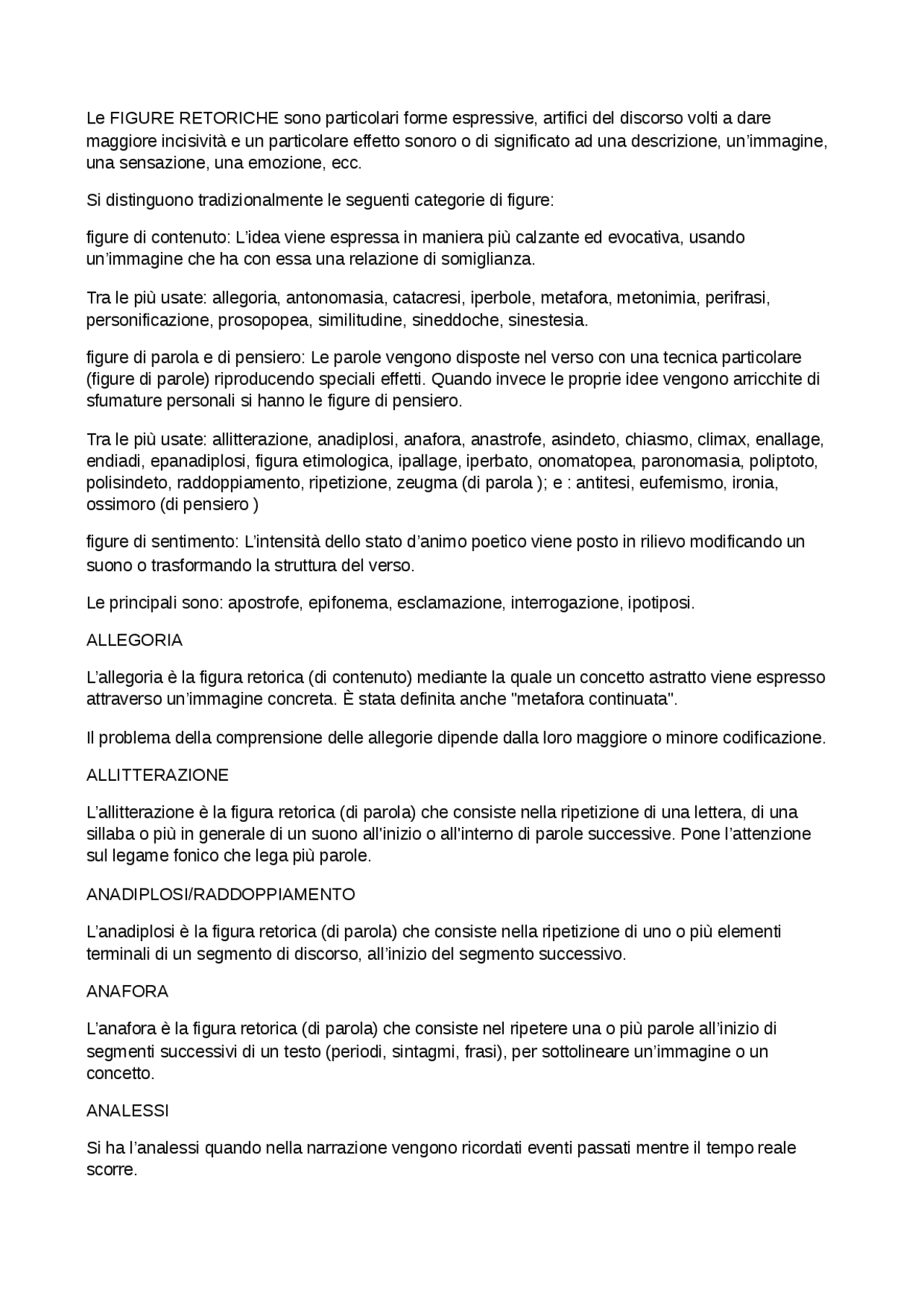 Le Figure Retoriche Docsity