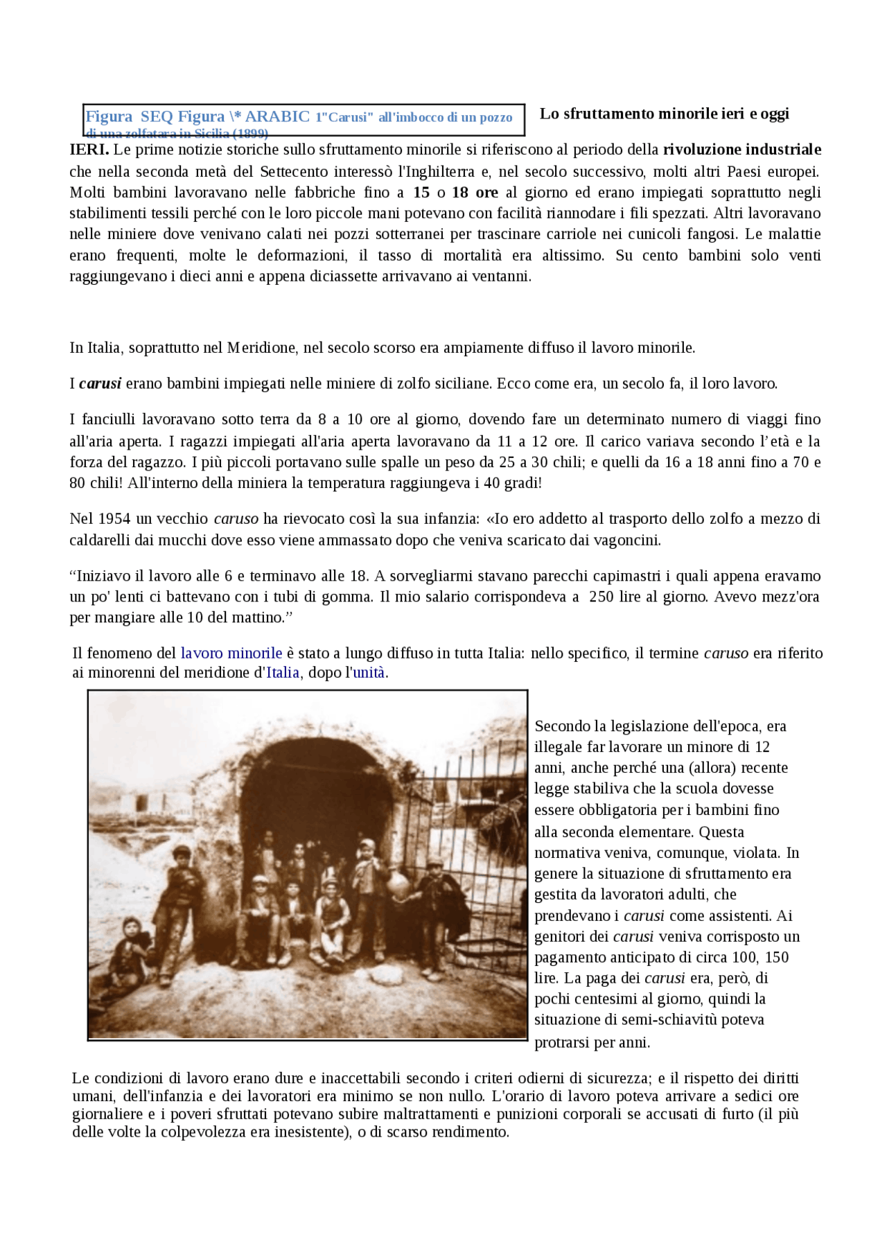 Sfruttamento ieri e oggi... - Docsity