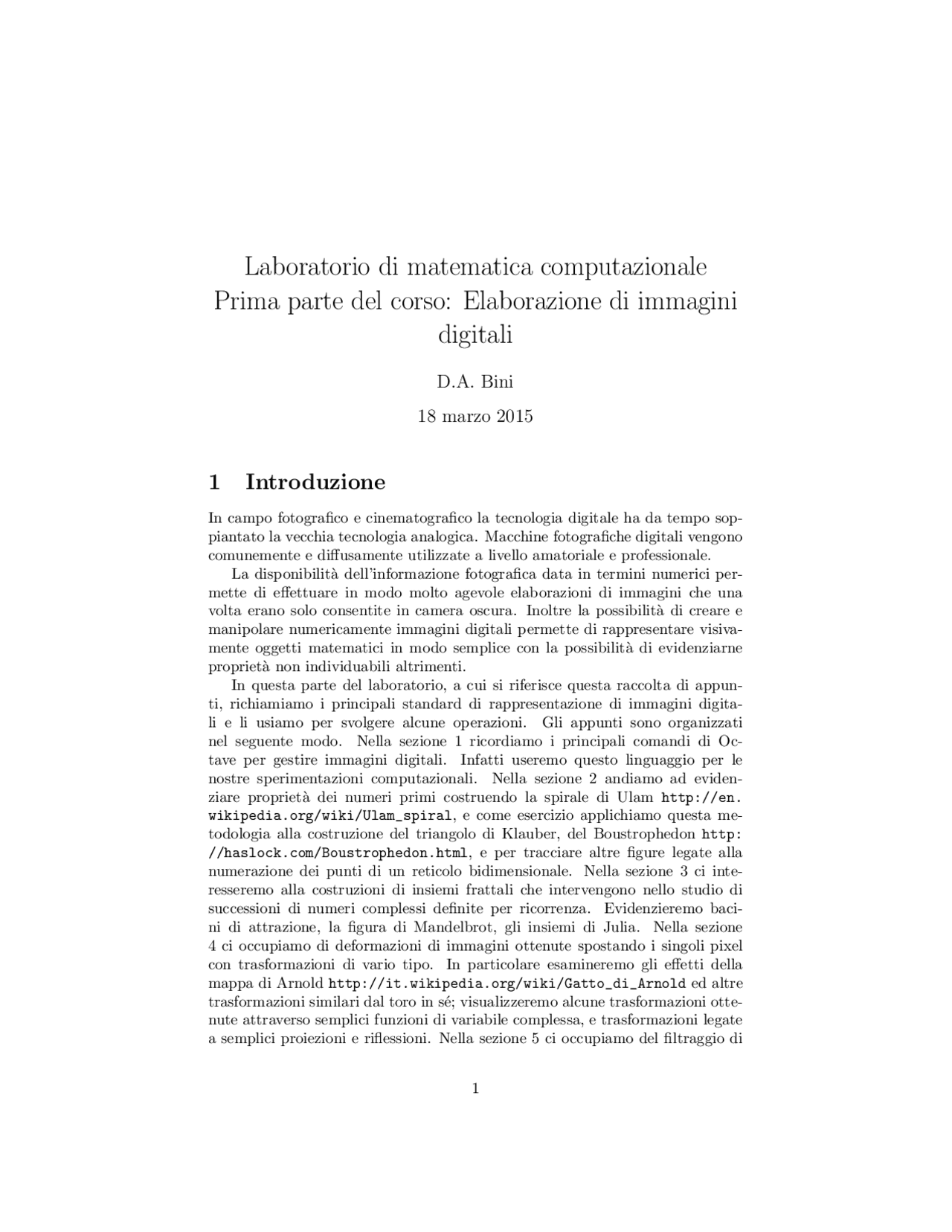Laboratorio Di Matematica Computazionale Docsity