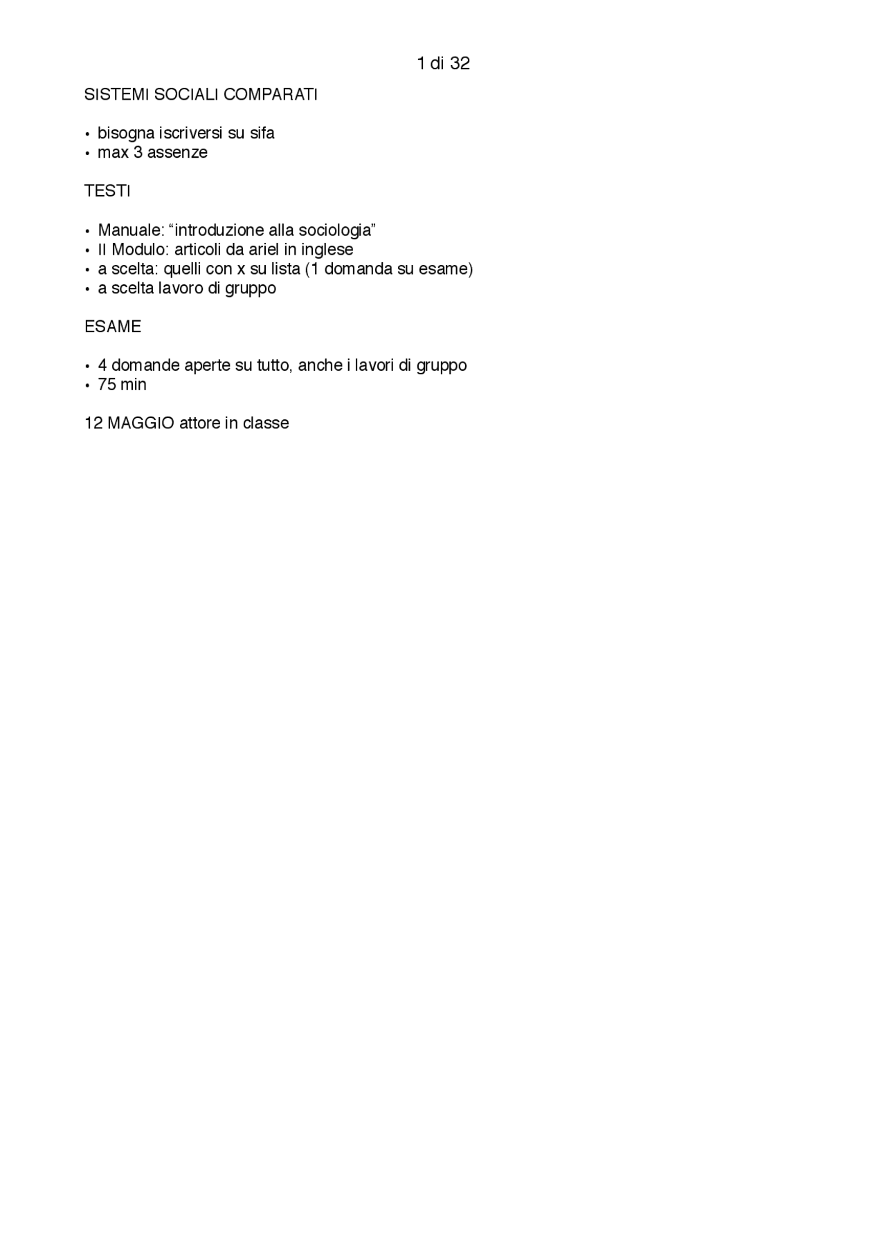 Appunti Prof Graziosi Sistemi Sociali Comparati Docsity