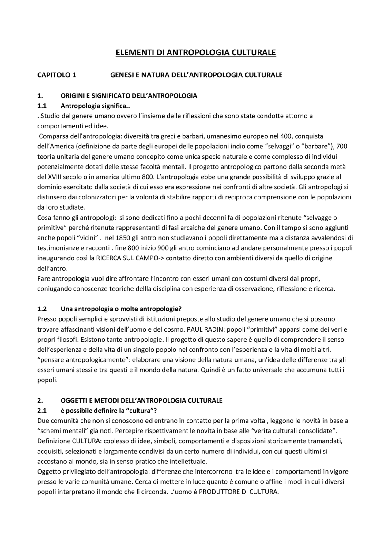 Manuale Di Antropologia Culturale Fabietti Docsity