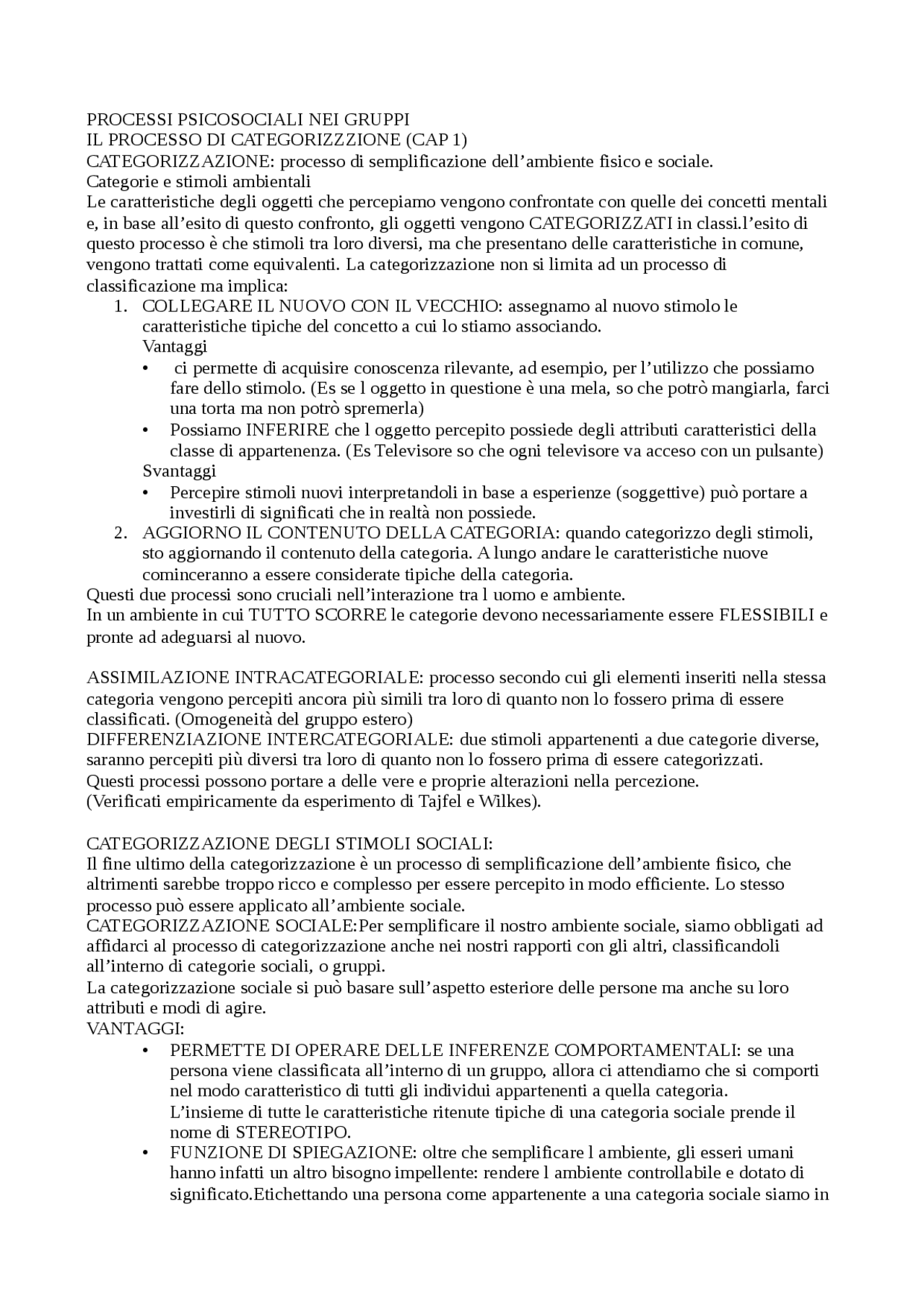 Processi Psicosociali Nei Gruppi Docsity