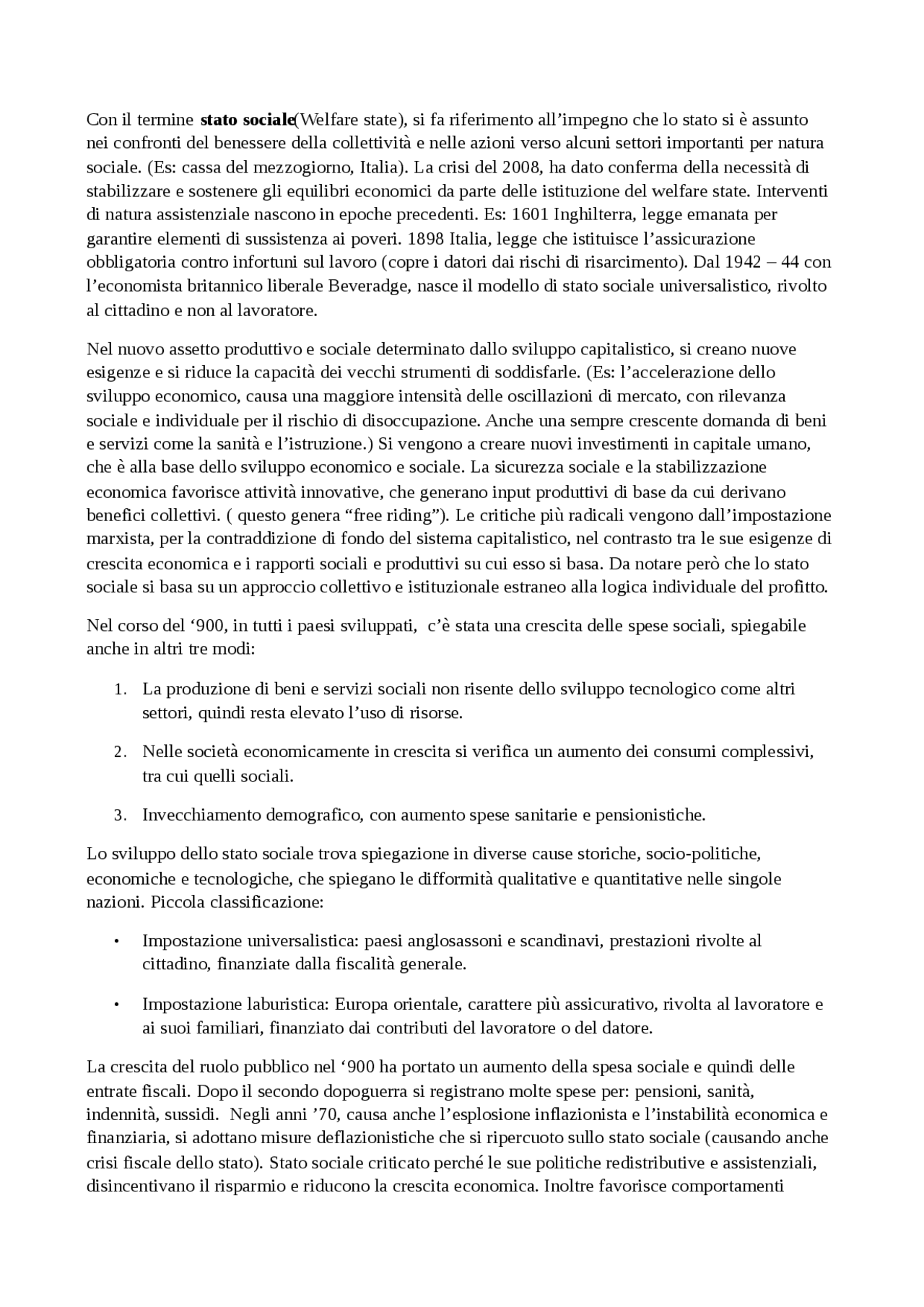 Riassunto Delle Stato Sociale Cap 2 Dei Temi Scelti Docsity