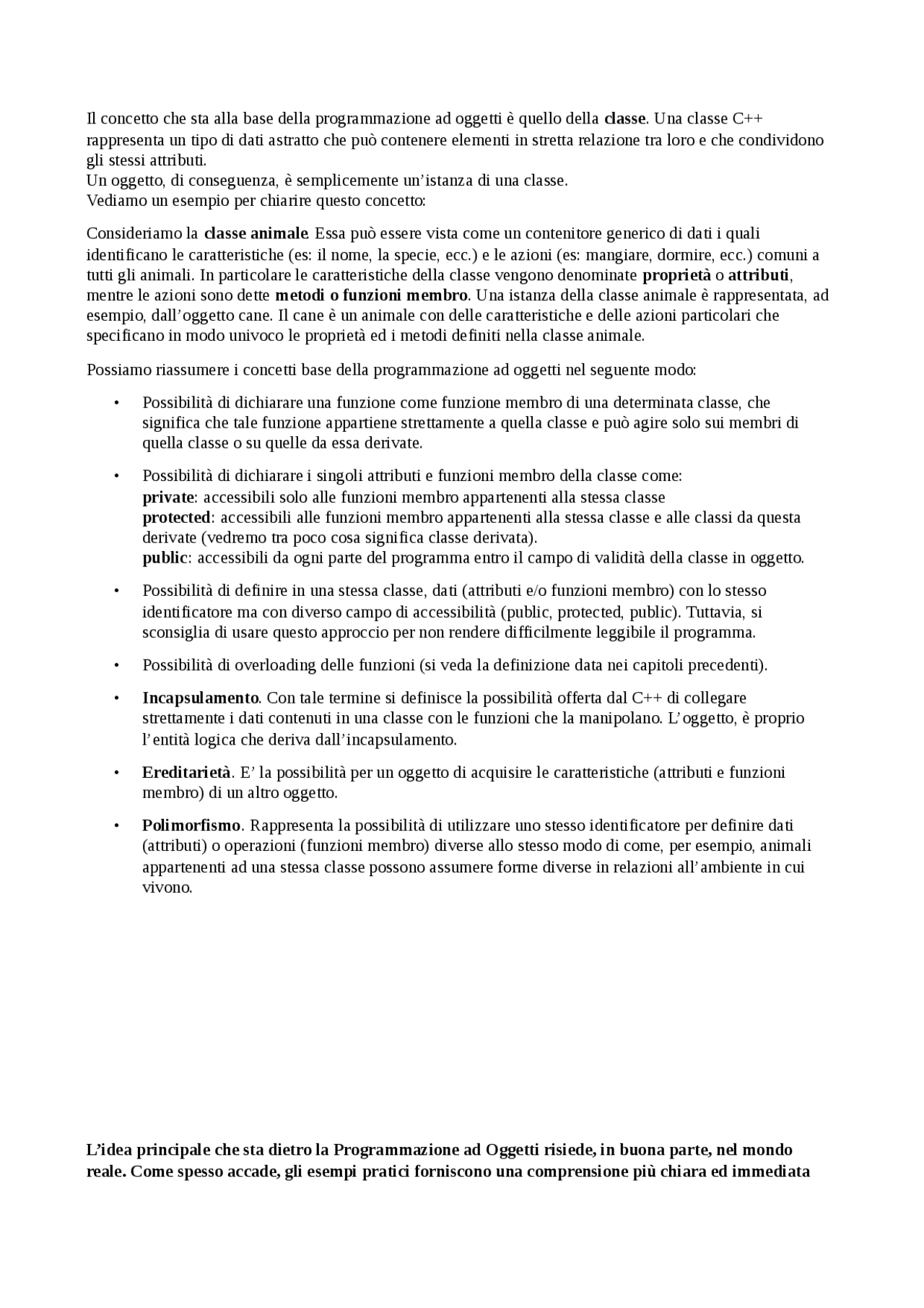 Programmazione Ad Oggetti Docsity