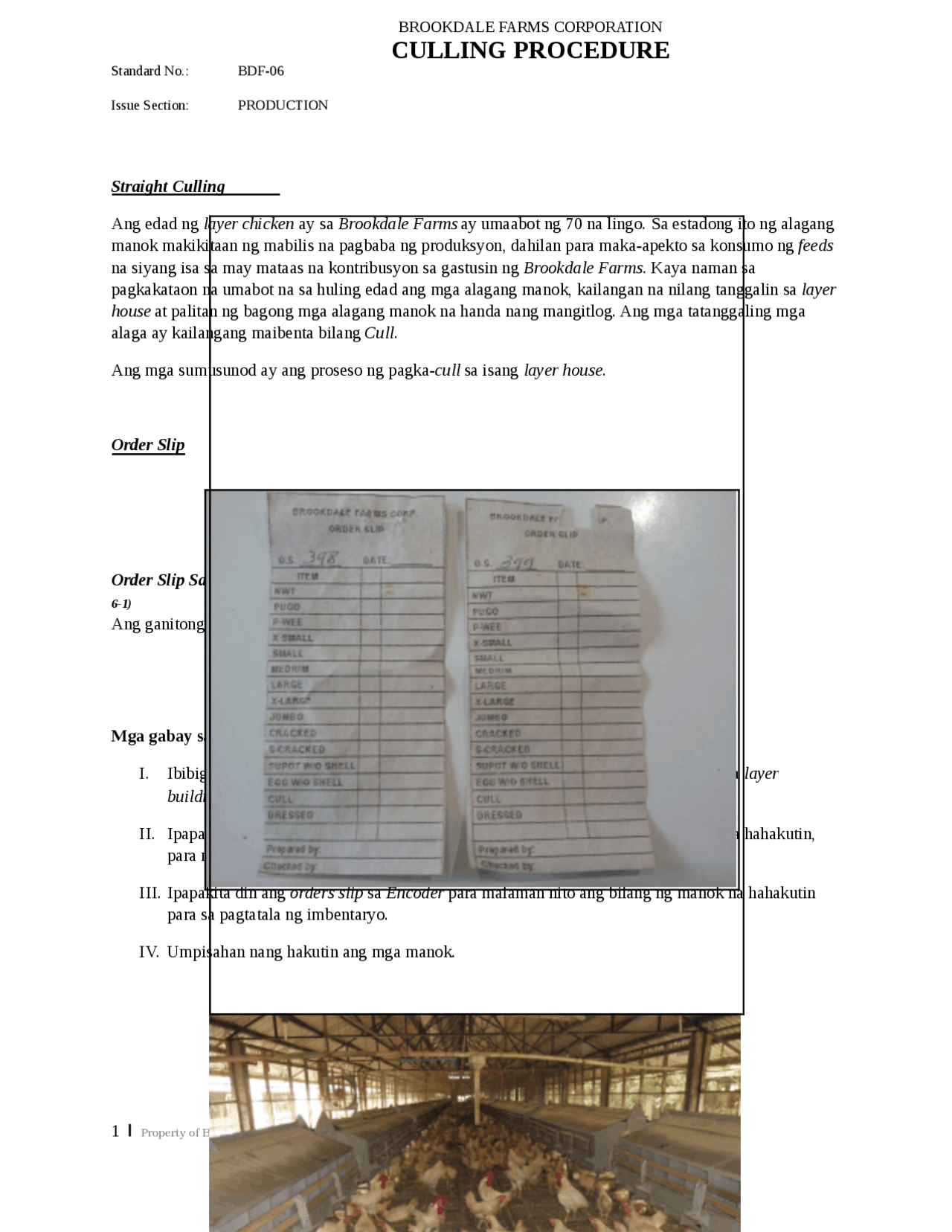 Culling Procedure in poultry - Docsity