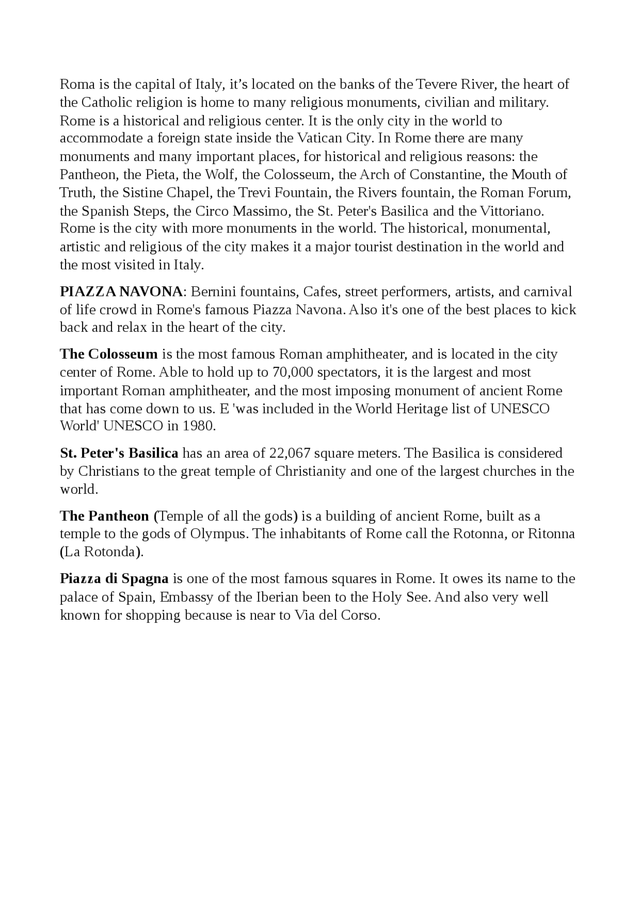 The city of Rome with colosseum - Docsity