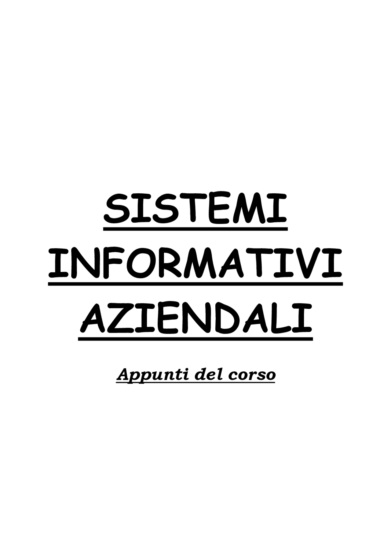 Sistemi Informativi Aziendali Docsity