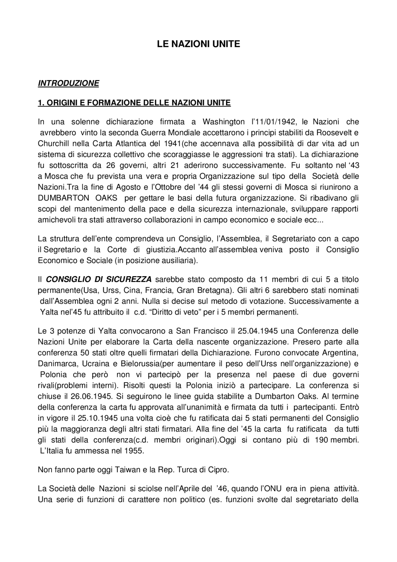Le Nazioni Unite Benedetto Conforti Carlo Focarelli Docsity