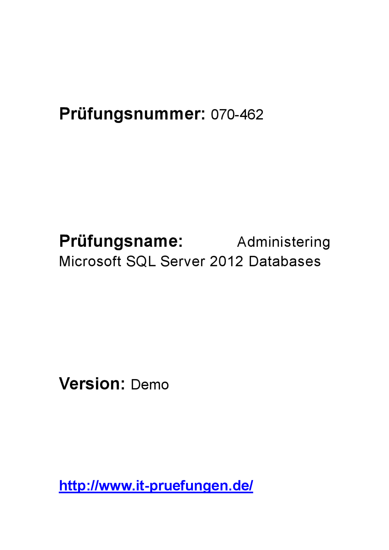SQL Server 2012 70-462 zertifizierung buch - Docsity