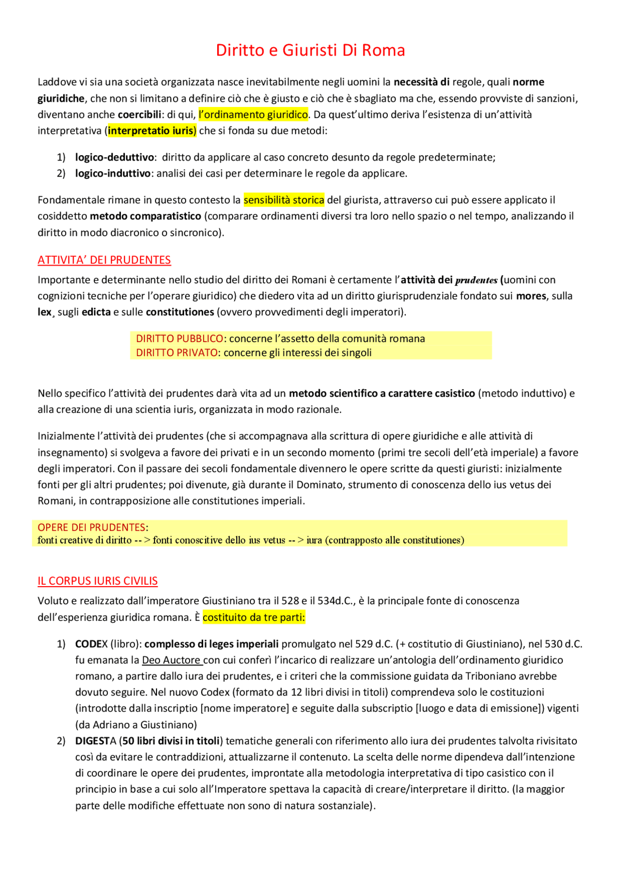 Appunti Di Diritto Romano Docsity