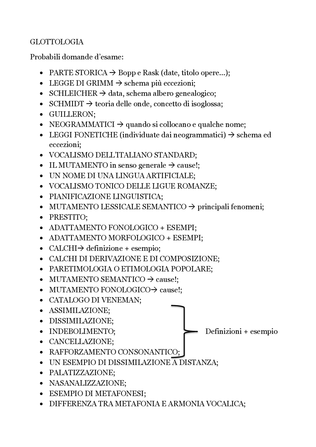 Domande Glottologia I Docsity